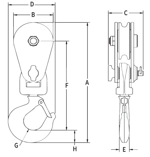 Snatch Block McKissick 418 with Hook - Light Champion | Certex UK
