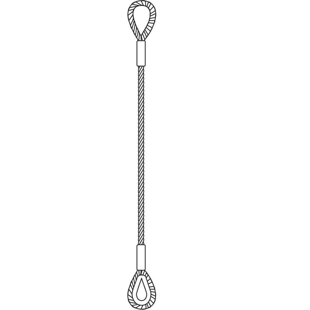 Wire Rope Sling - Single Leg Soft Eye/ Thimble One End | Certex UK