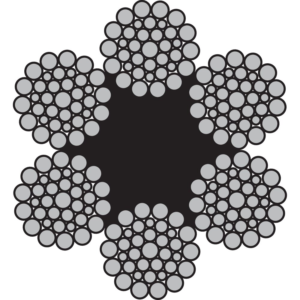 Steel wire rope - 6x36WS-FC, high carbon steel. | Certex UK